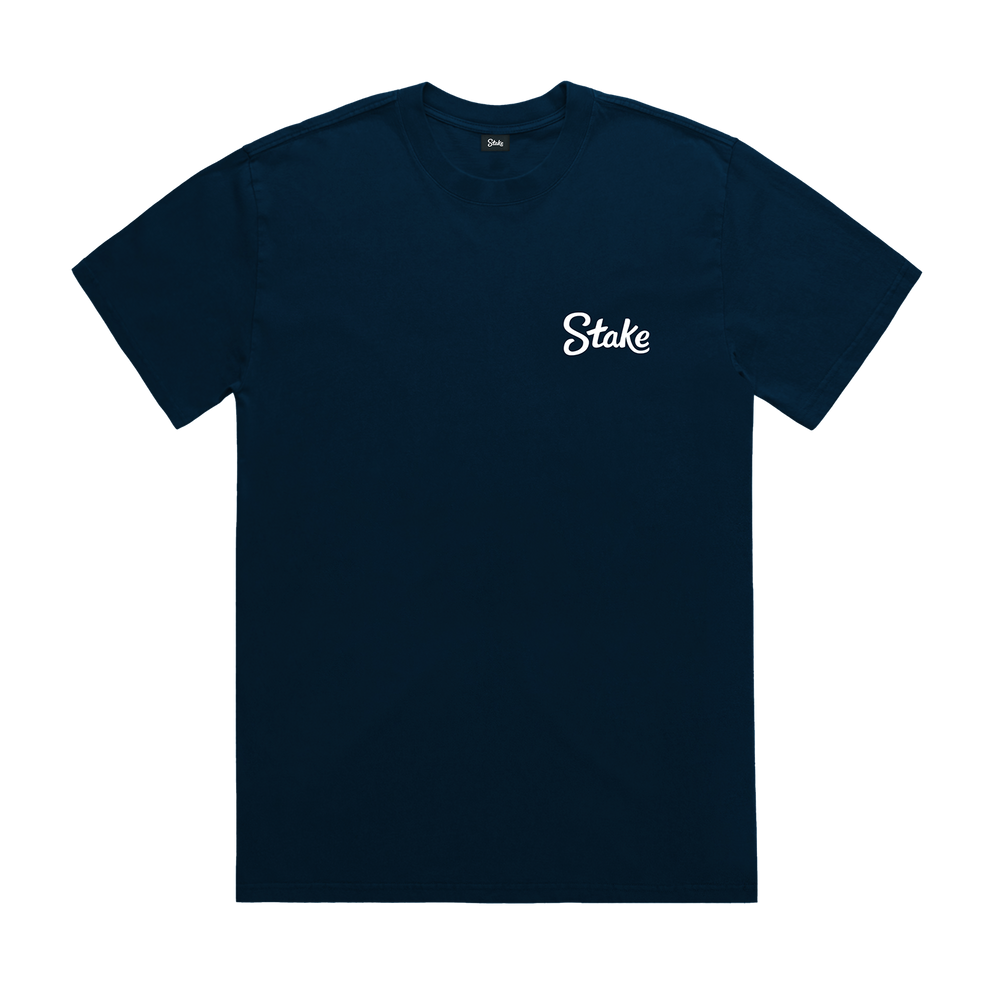 White on Navy Stake T-Shirt – Stake World